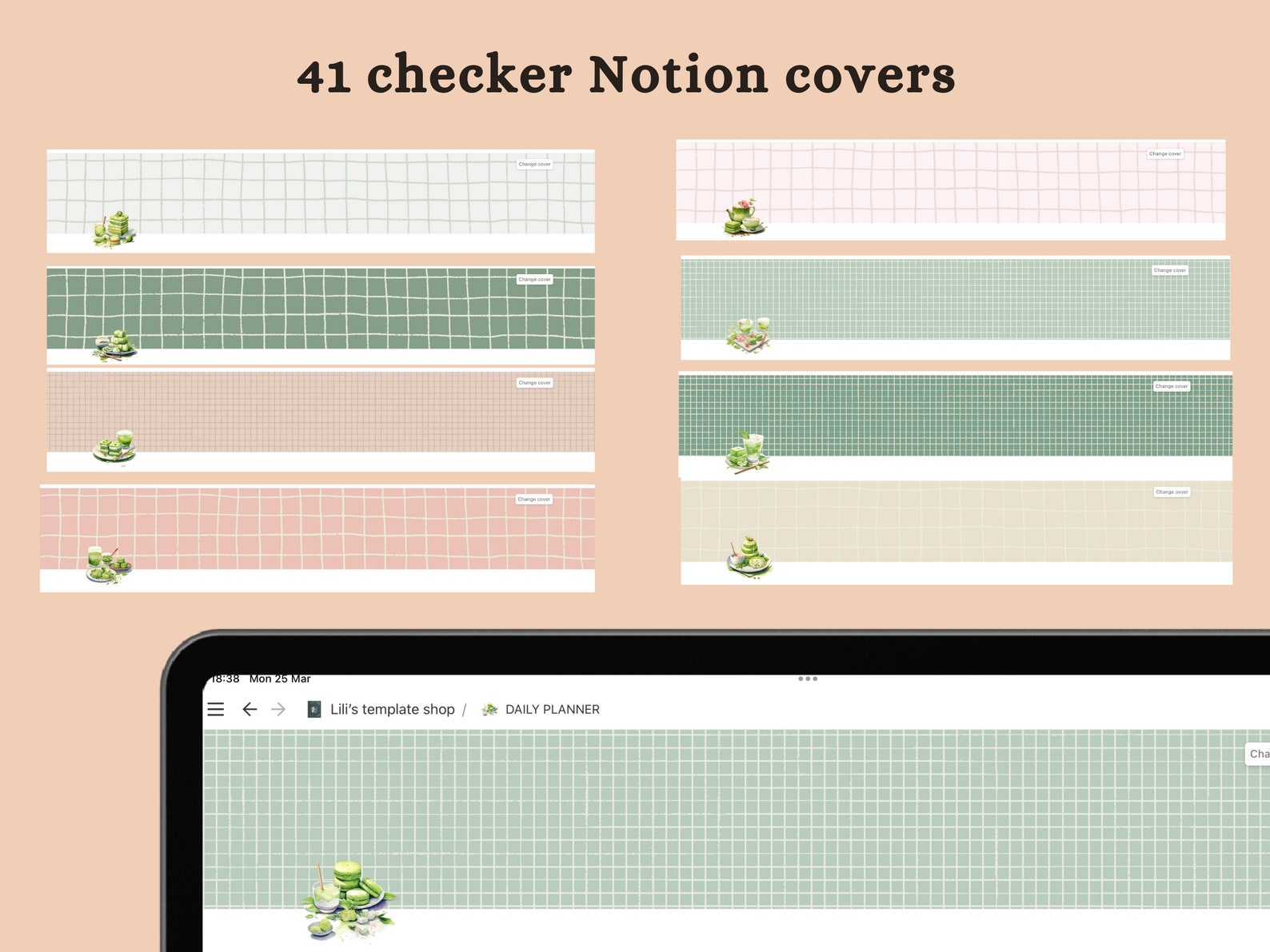 Matcha Tea Set Notion Icons for Notion Templates | 41 Checker Notion ...