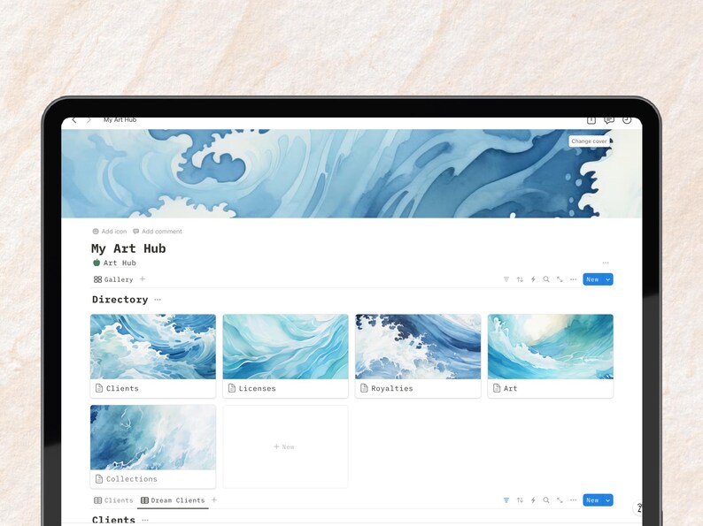 Blue Wave Themed Notion Covers for Notion Templates｜aesthetic Notion ...