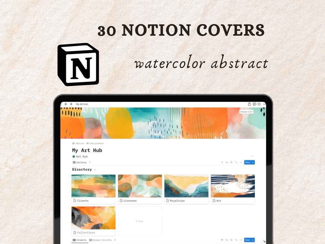 Abstract Watercolor Notion Covers for Notion Templates | Aesthetic ...