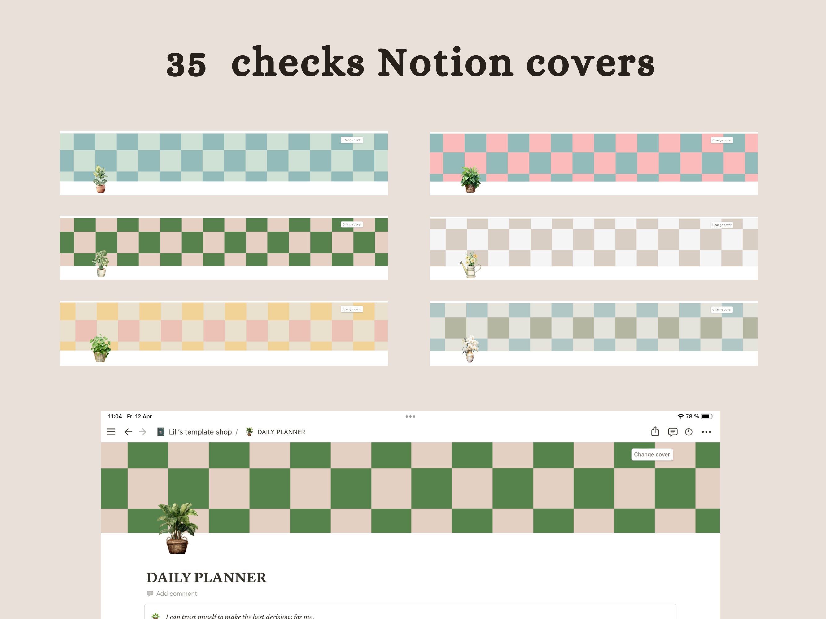 Notion Icons and Notion Covers for Notion Templates | 24 Plant Themed ...