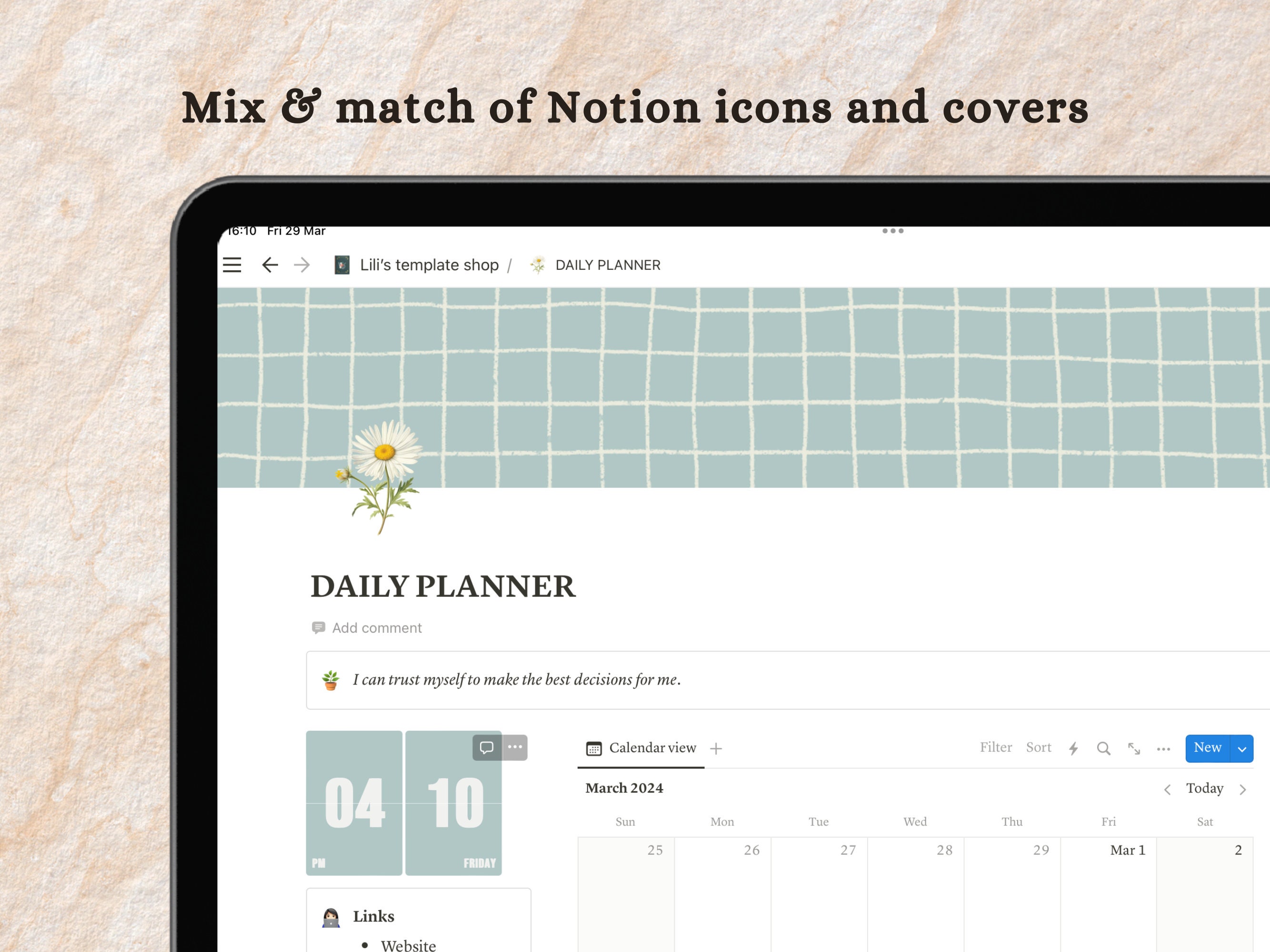 Notion Icons and Notion Covers for Notion Templates | Botanical Themed ...