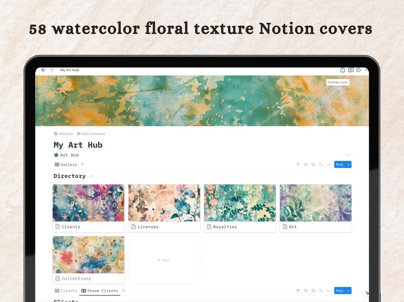 Watercolor Floral Texture Notion Covers for Notion Templates Aesthetic ...