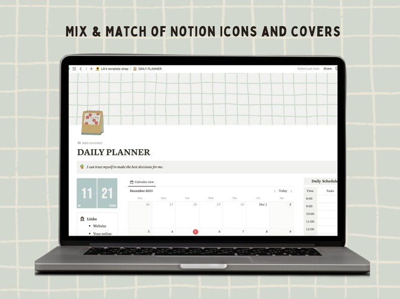 Hand Drawn Calendar Themed Icons | Checker Notion Covers｜ | Aesthetic ...