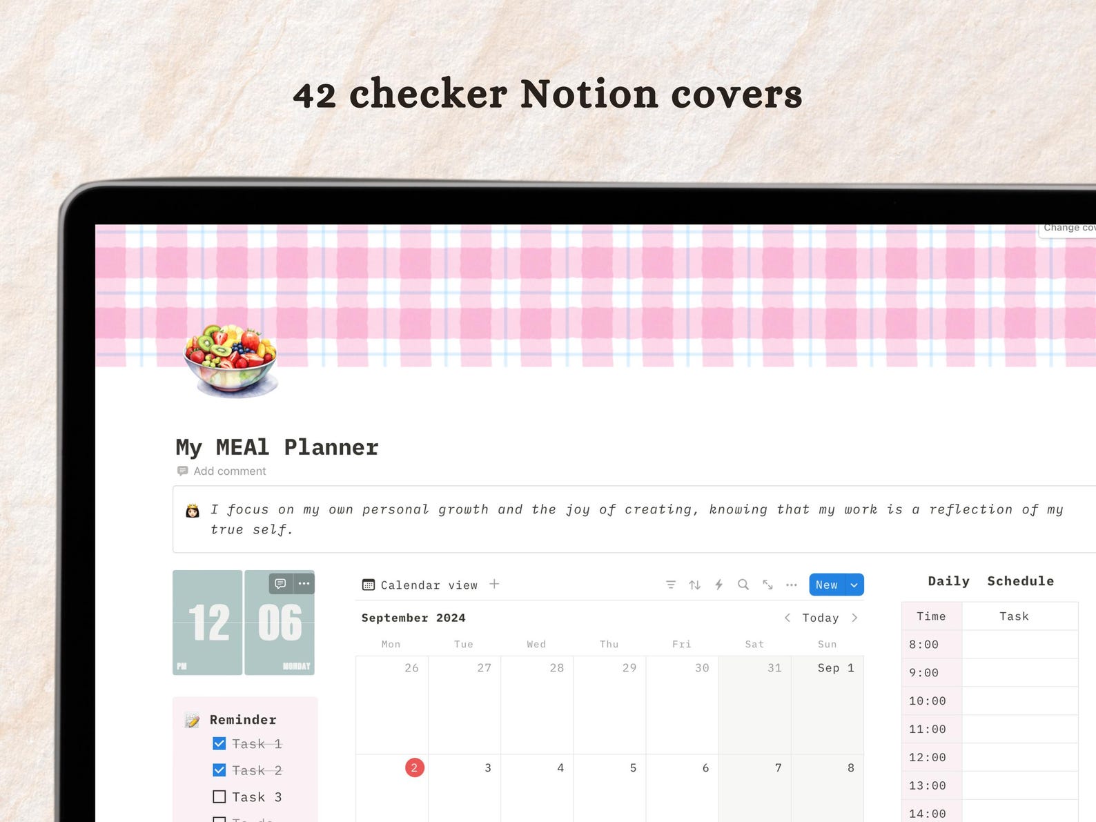 Food Notion Icons for Notion Wellness Journal | Checker Notion Covers ...