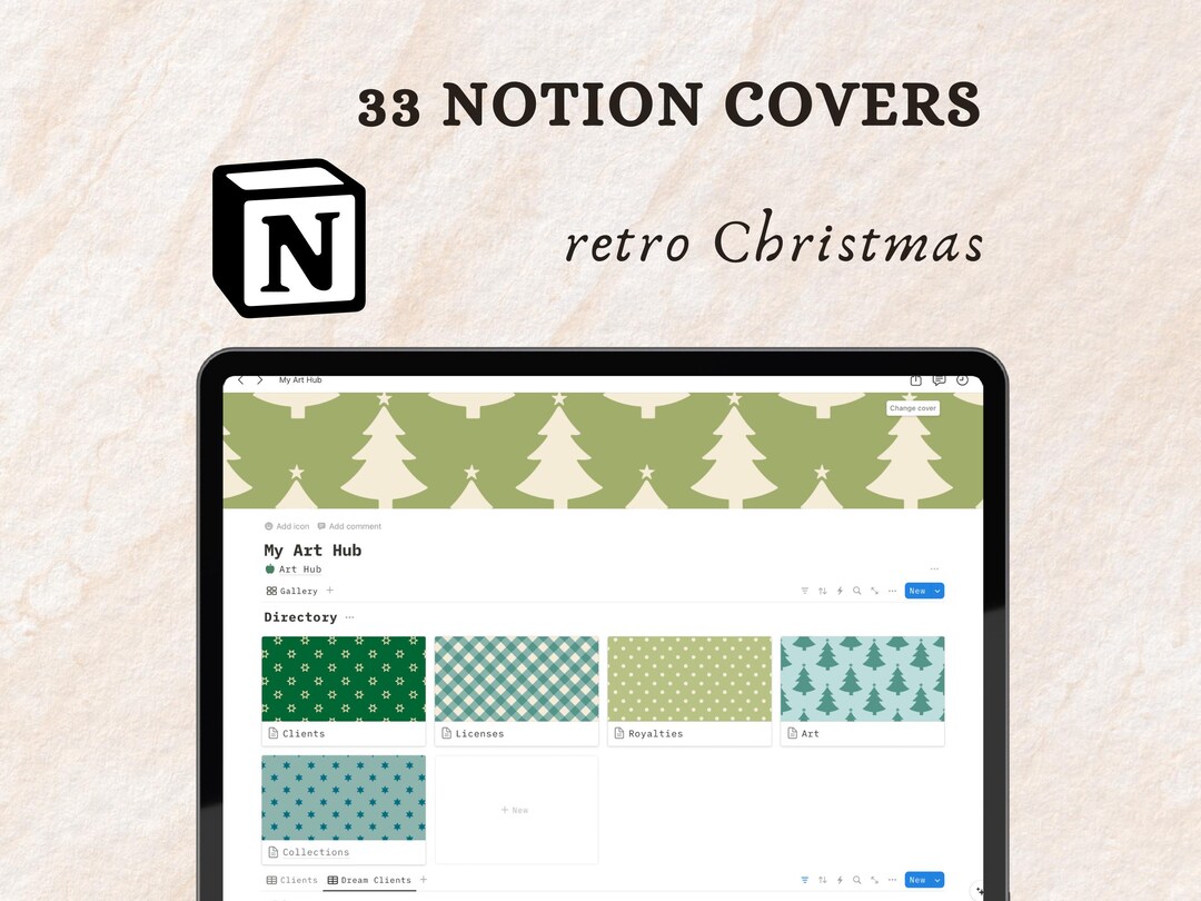 Retro Christmas Themed Notion Covers | Vintage Christmas Covers for ...