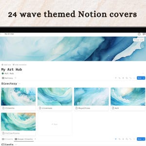 Blue Wave Themed Notion Covers for Notion Templates｜aesthetic Notion ...
