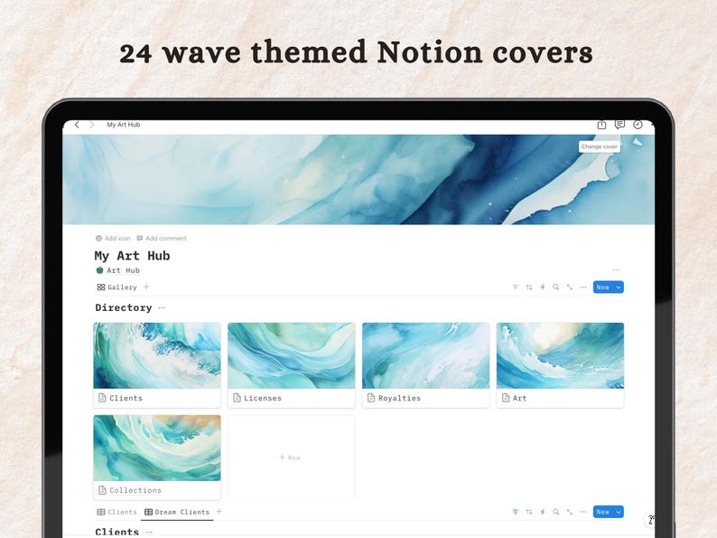 Blue Wave Themed Notion Covers for Notion Templates｜aesthetic Notion ...