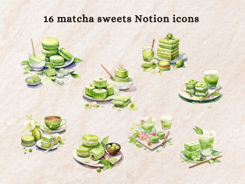 Matcha Tea Set Notion Icons for Notion Templates | 41 Checker Notion ...