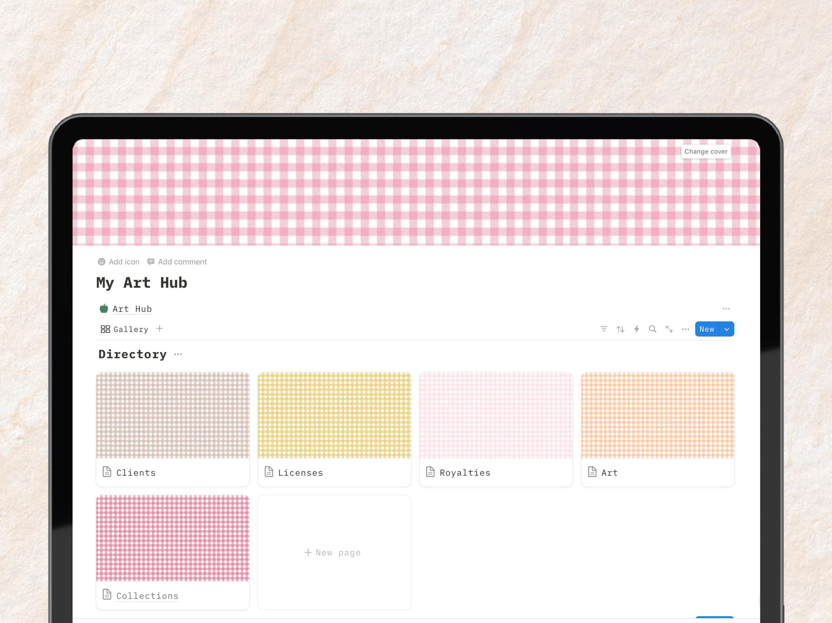 Gingham Notion Covers | Aesthetic Notion｜gingham Fabric Texture Covers ...