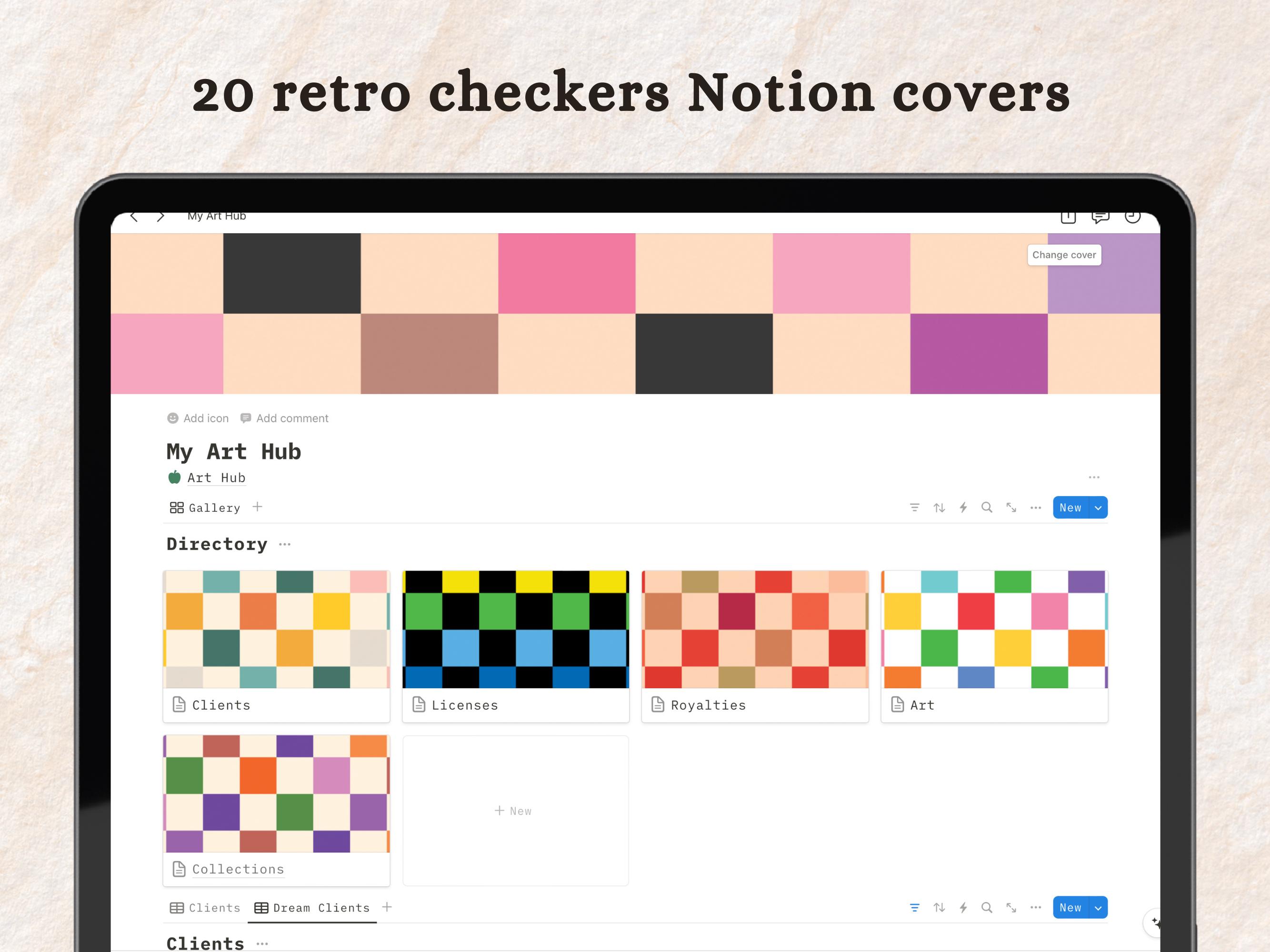 Retro Checkers Notion Covers｜aesthetic Notion｜checker Notion Covers for ...