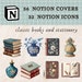 Notion Icons for Reading Tracker Classic Book and Stationery Themed ...
