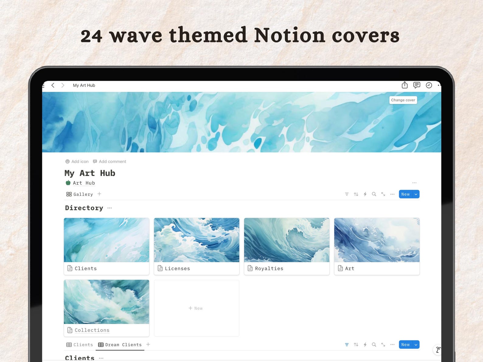 Blue Wave Themed Notion Covers for Notion Templates｜aesthetic Notion ...