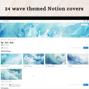 Blue Wave Themed Notion Covers for Notion Templates｜aesthetic Notion ...
