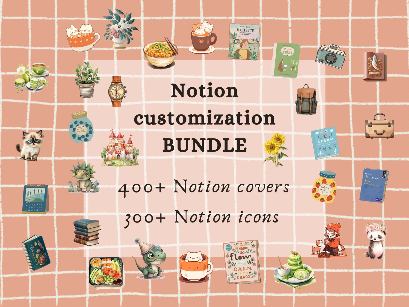 300+ Notion Icons and 400+ Notion Covers Bundle ｜notion Customization ...
