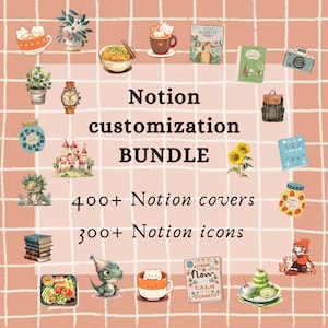 300+ Notion Icons and 400+ Notion Covers Bundle ｜notion Customization Bundle ｜notion Bundle ...