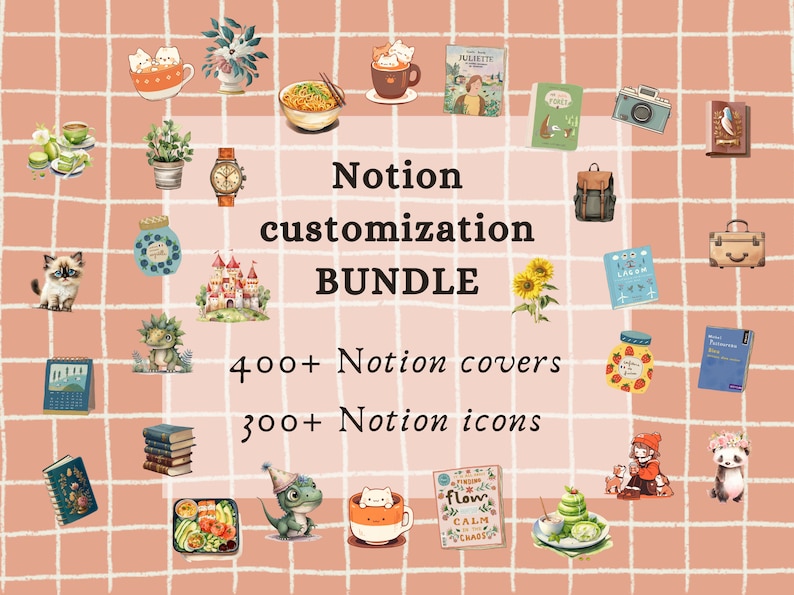 300+ Notion Icons and 400+ Notion Covers Bundle ｜notion Customization ...