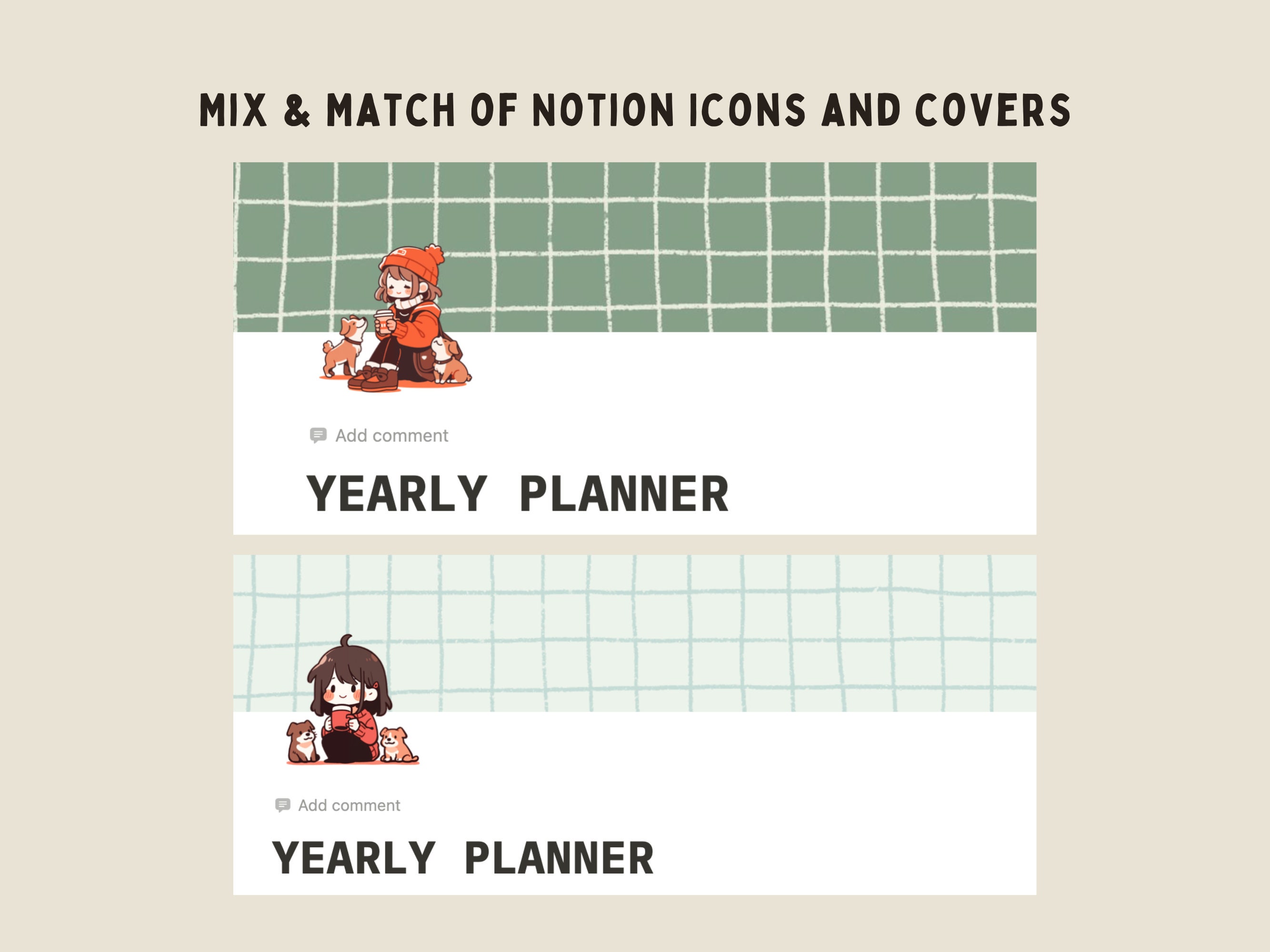 Notion Icons and Notion Covers for Notion Templates Dog Mom Themed ...