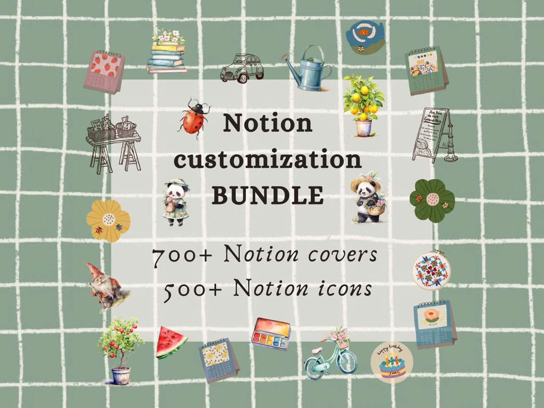 500+ Notion Icons and 700+ Notion Covers Bundle ｜notion Customization ...