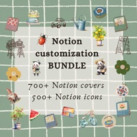300 Notion Icons and 400 Notion Covers Bundle notion Customization Bundle notion Bundleaesthetic ...