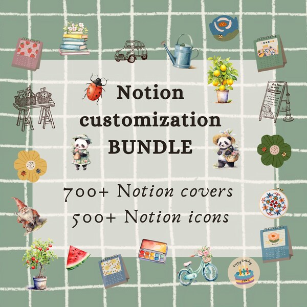 300 Notion Icons and 400 Notion Covers Bundle notion Customization Bundle notion Bundleaesthetic ...
