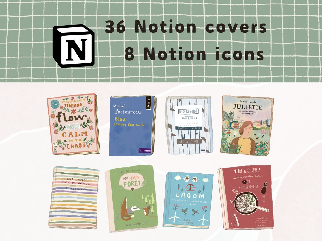 Notion Icons and Notion Covers for Notion Templates Book and Magazine ...