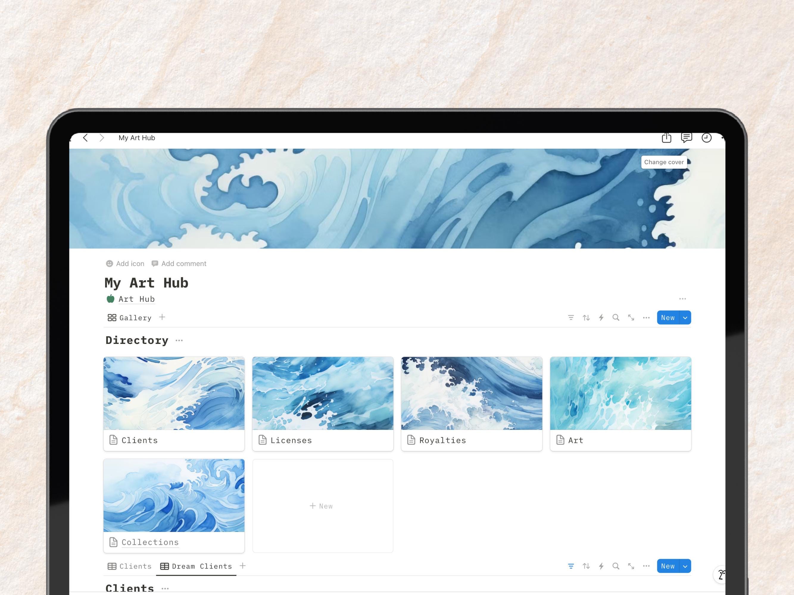 Blue Wave Themed Notion Covers for Notion Templates｜aesthetic Notion ...