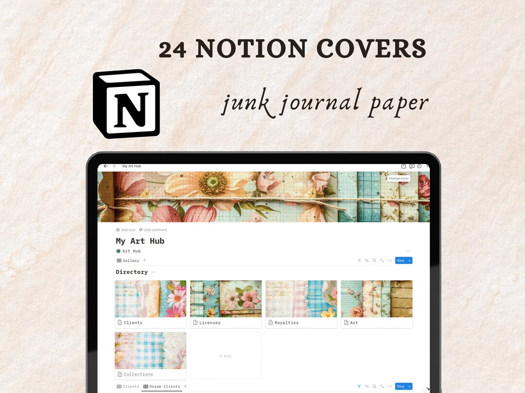 Junk Journal Paper Notion Covers for Notion Templates | Covers of ...