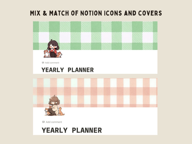 Notion Icons and Notion Covers for Notion Templates Dog Mom Themed ...