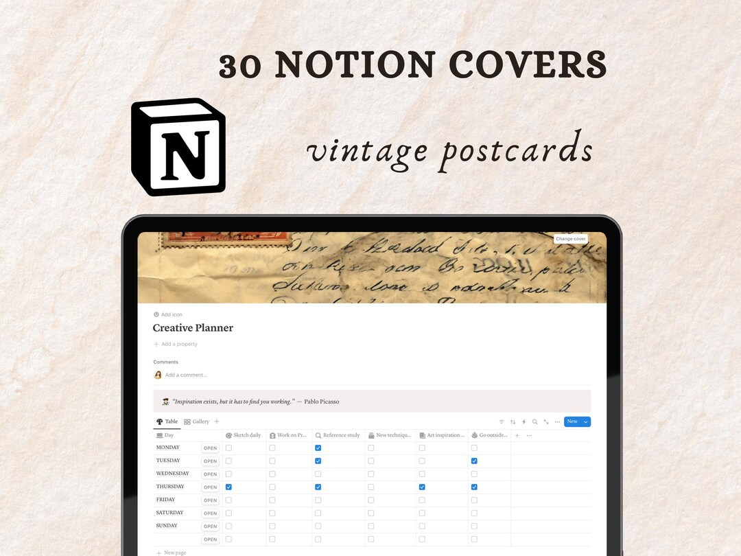 Old Paper and Vintage Postcards Notion Covers | Notion Covers for ...
