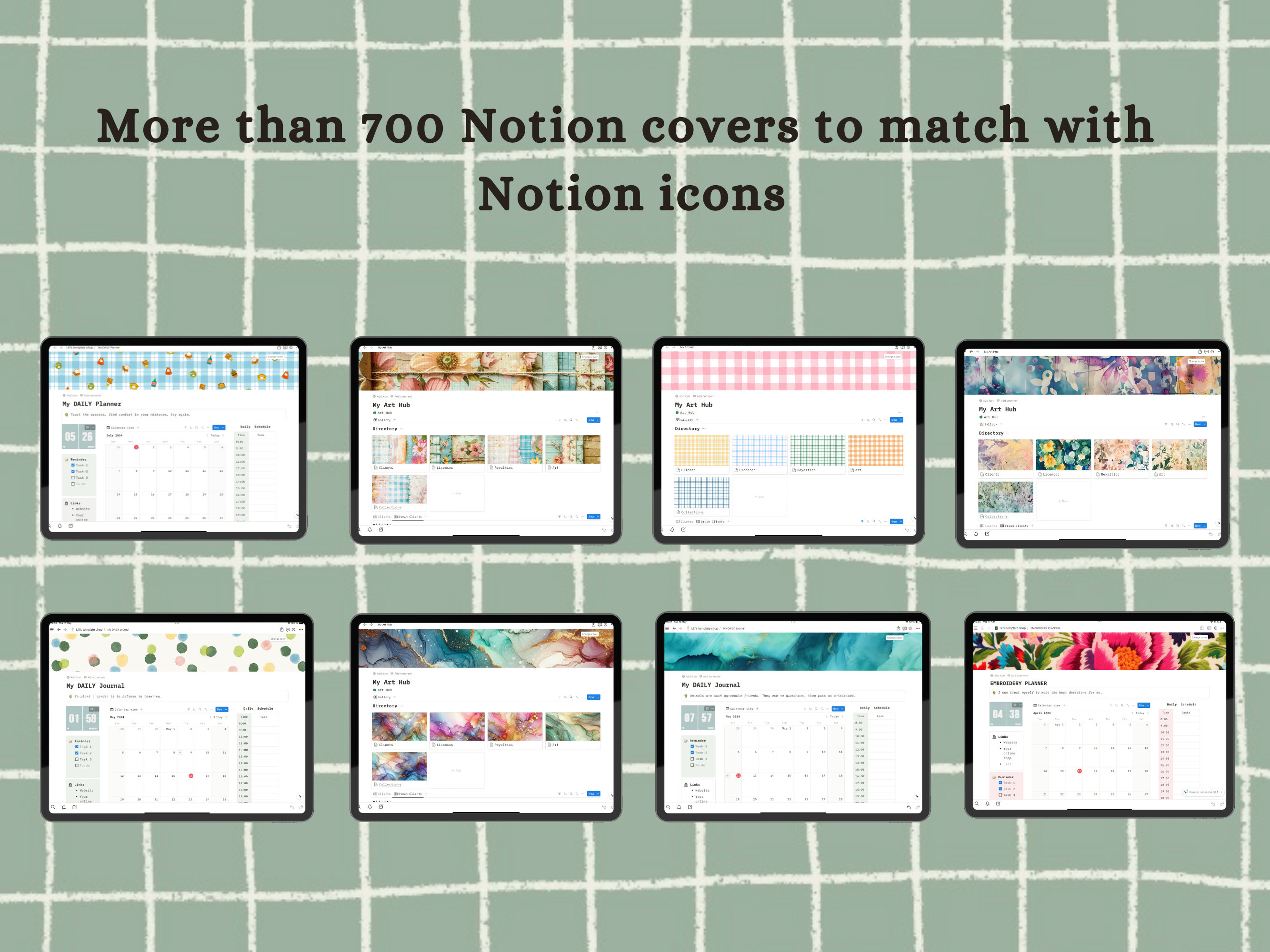 500+ Notion Icons and 700+ Notion Covers Bundle ｜notion Customization ...