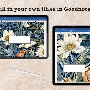 Floral Design Themed Goodnotes Notebook and Planner Covers｜horizontal ...