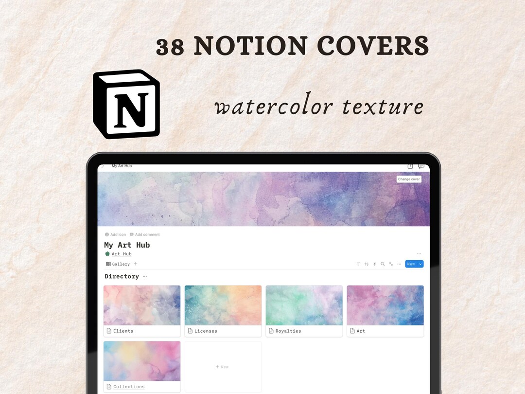 Watercolor Texture Notion Covers for Notion Templates | Aesthetic ...
