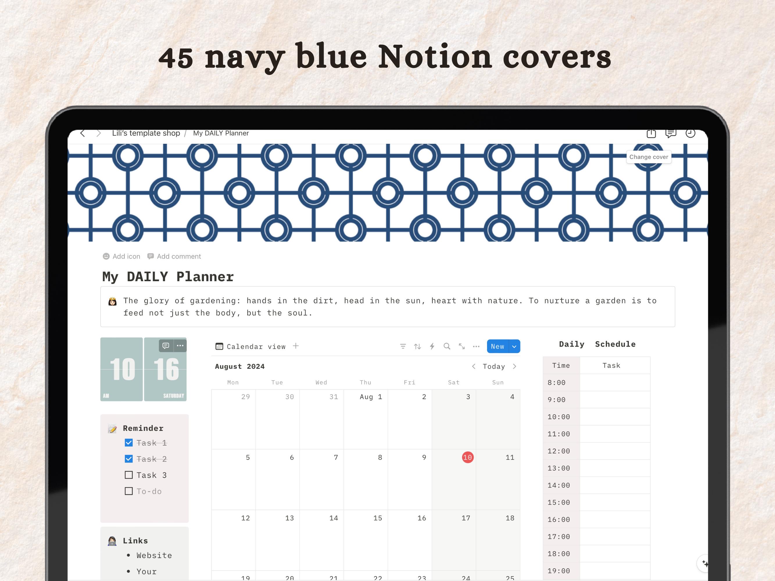 Navy Blue Themed Notion Covers for Notion Art Hub｜aesthetic Notion｜navy ...