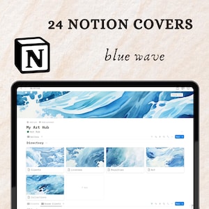 Blue Wave Themed Notion Covers for Notion Templates｜aesthetic Notion ...