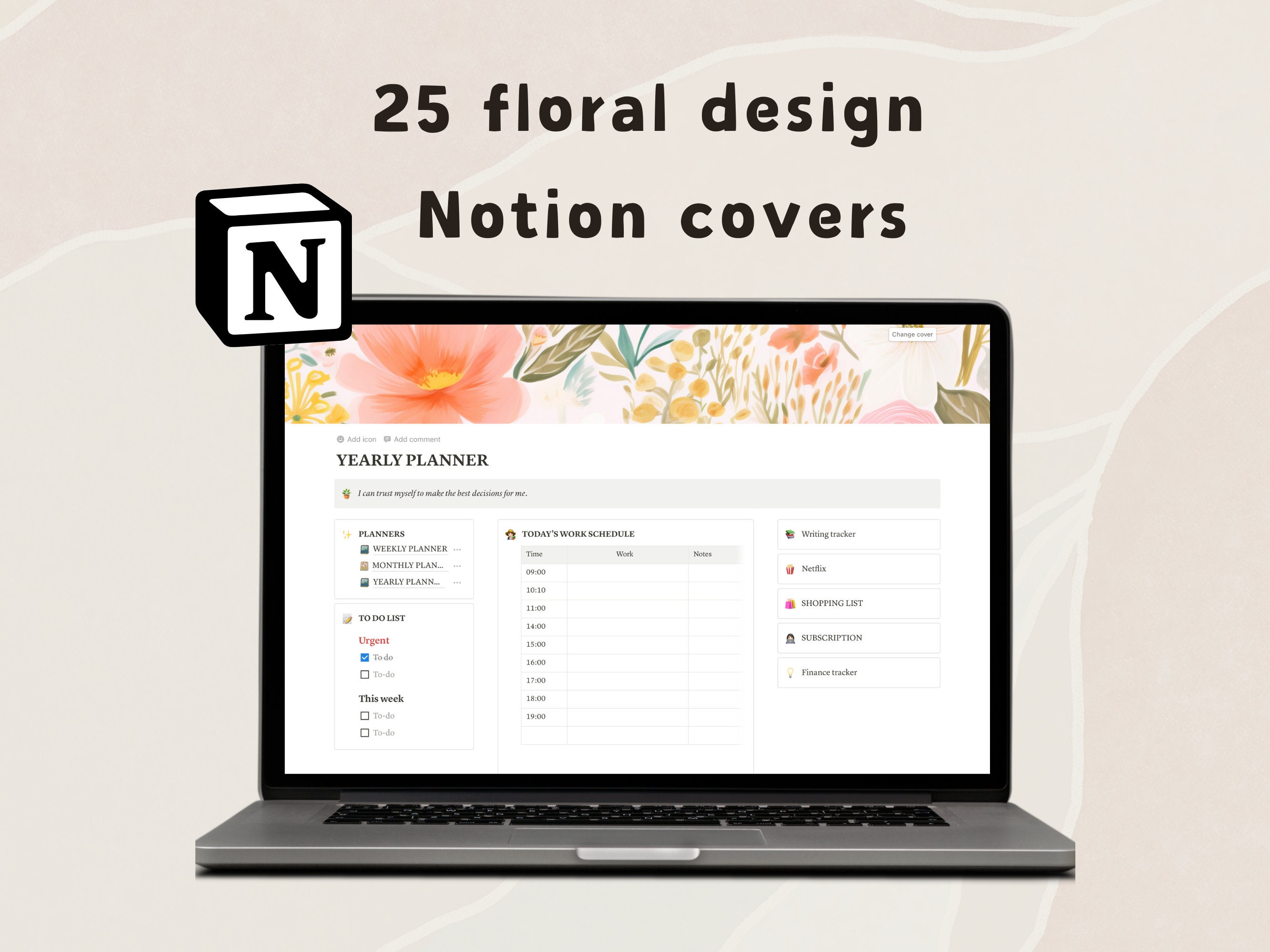 Watercolor Floral Design Notion Covers｜aesthetic Notion｜vibrant Flowers ...