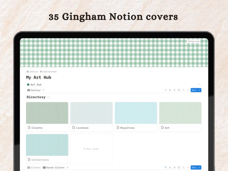 Gingham Notion Covers | Aesthetic Notion｜gingham Fabric Texture Covers ...