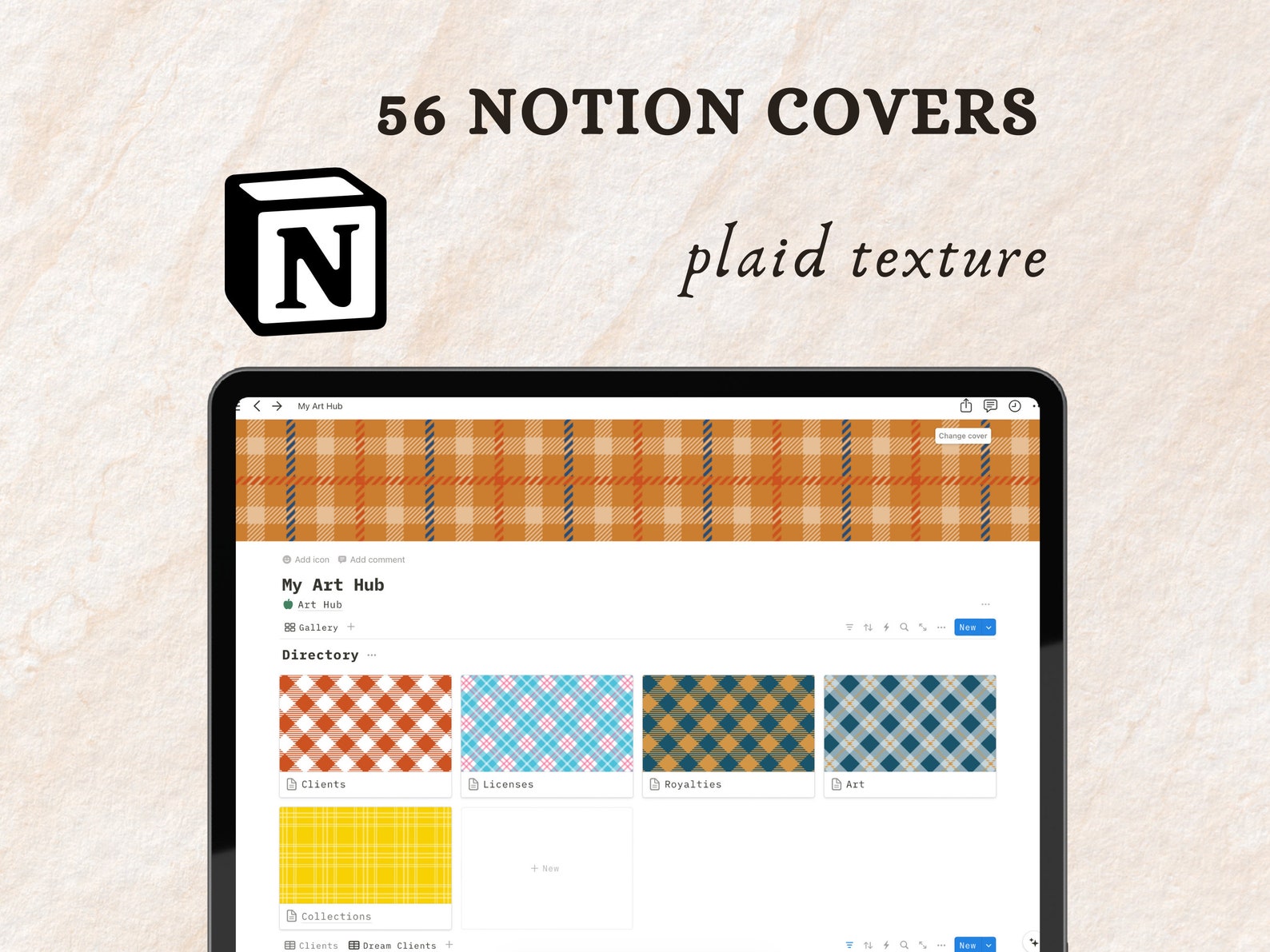 Plaid Texture Notion Covers for Notion Templates | Aesthetic Notion ...