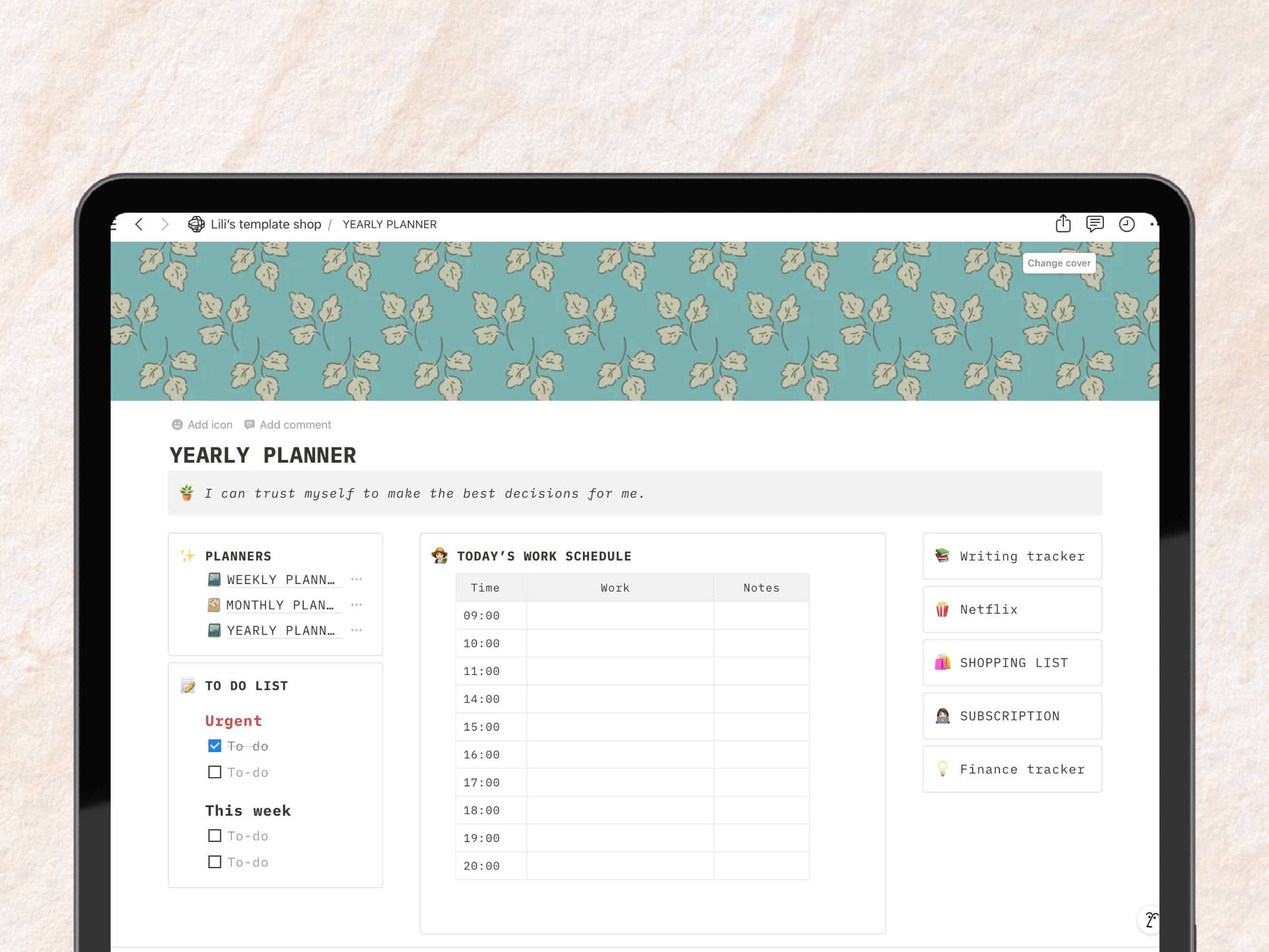 Hand Drawn Leaves Notion Covers for Notion Templates | Aesthetic Notion ...