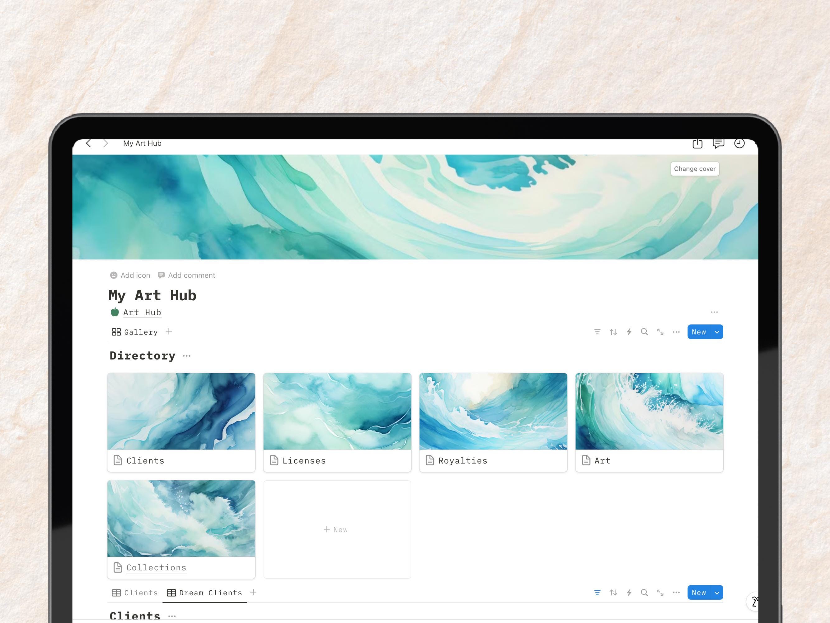 Blue Wave Themed Notion Covers for Notion Templates｜aesthetic Notion ...