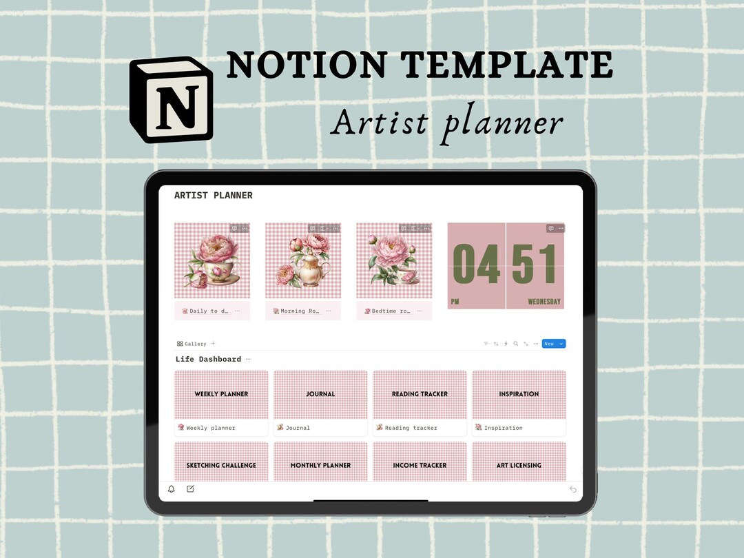 Notion Artist Planner | Notion Creative Planner｜notion Reading Tracker ...