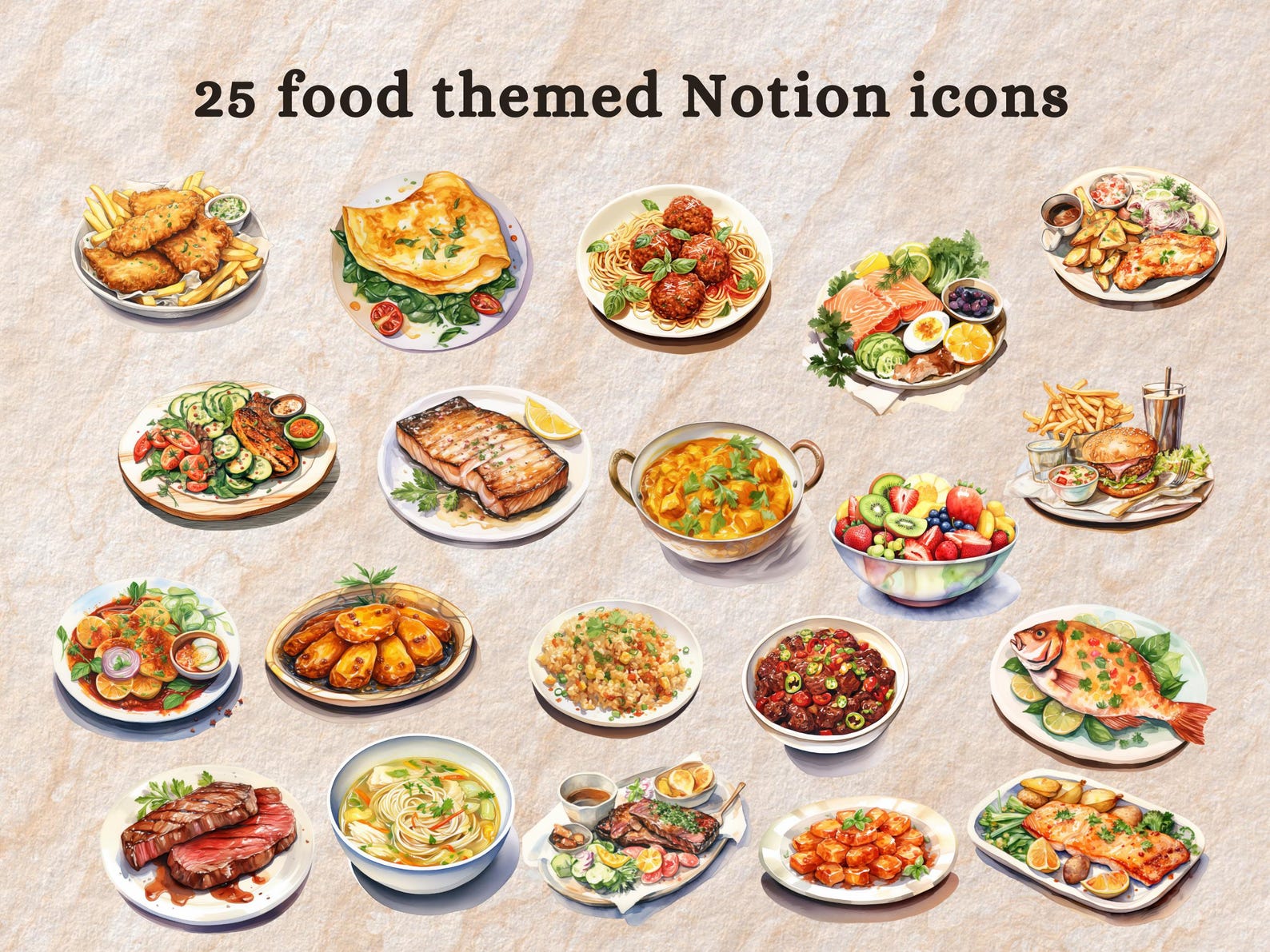 Food Notion Icons for Notion Wellness Journal | Checker Notion Covers ...