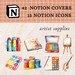 Notion Icons for Reading Tracker Classic Book and Stationery Themed ...