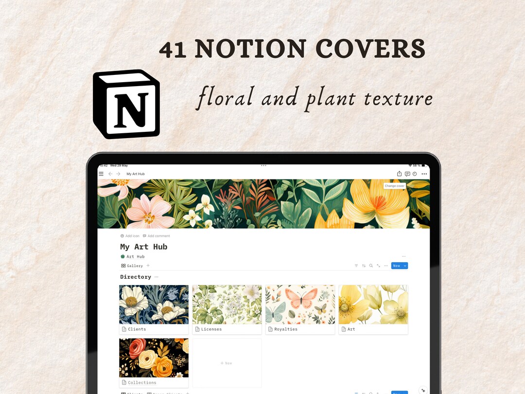 Floral Notion Covers for Notion Gardening Planner | Aesthetic Notion ...