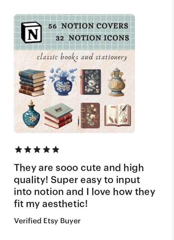 Notion Icons for Reading Tracker Classic Book and Stationery Themed ...