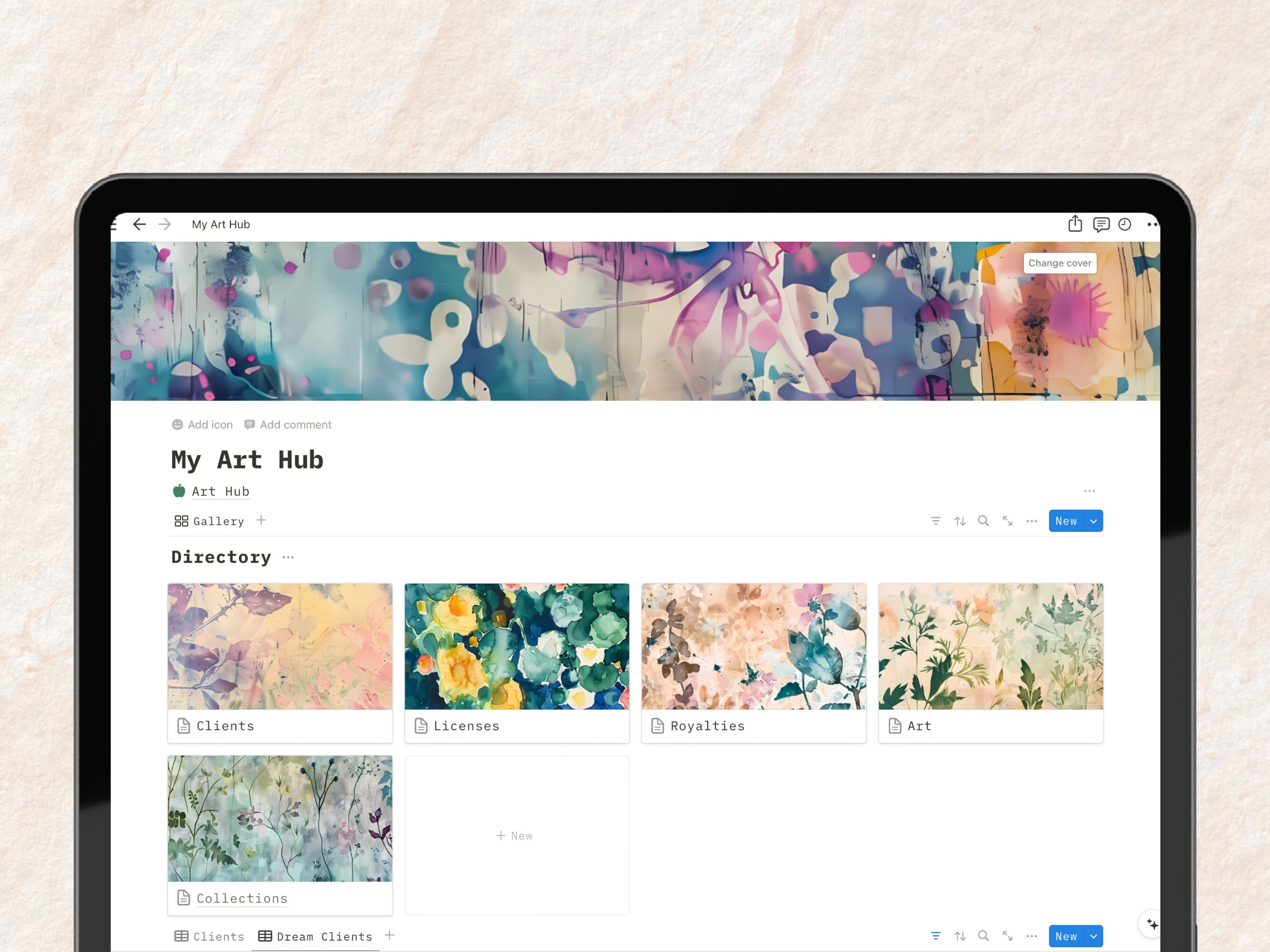 Watercolor Floral Texture Notion Covers for Notion Templates Aesthetic ...