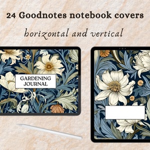 Floral Design Themed Goodnotes Notebook and Planner Covershorizontal ...