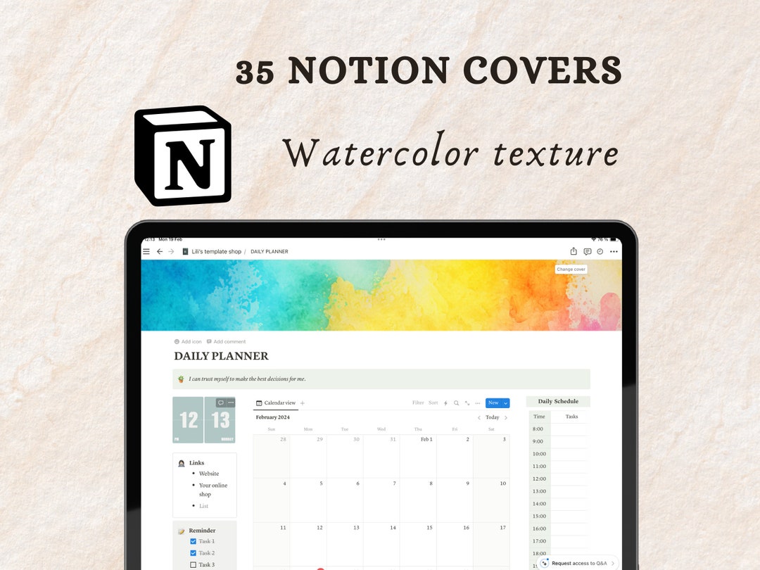 Watercolor Texture Notion Covers for Notion Templates | Aesthetic ...