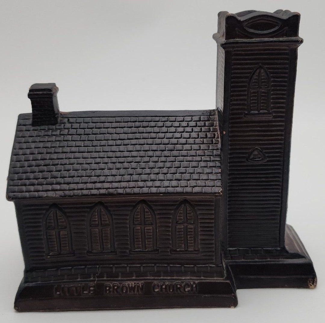 Vintage Little Brown Church Coin Bank With Rubber Stopper Made in Japan ...