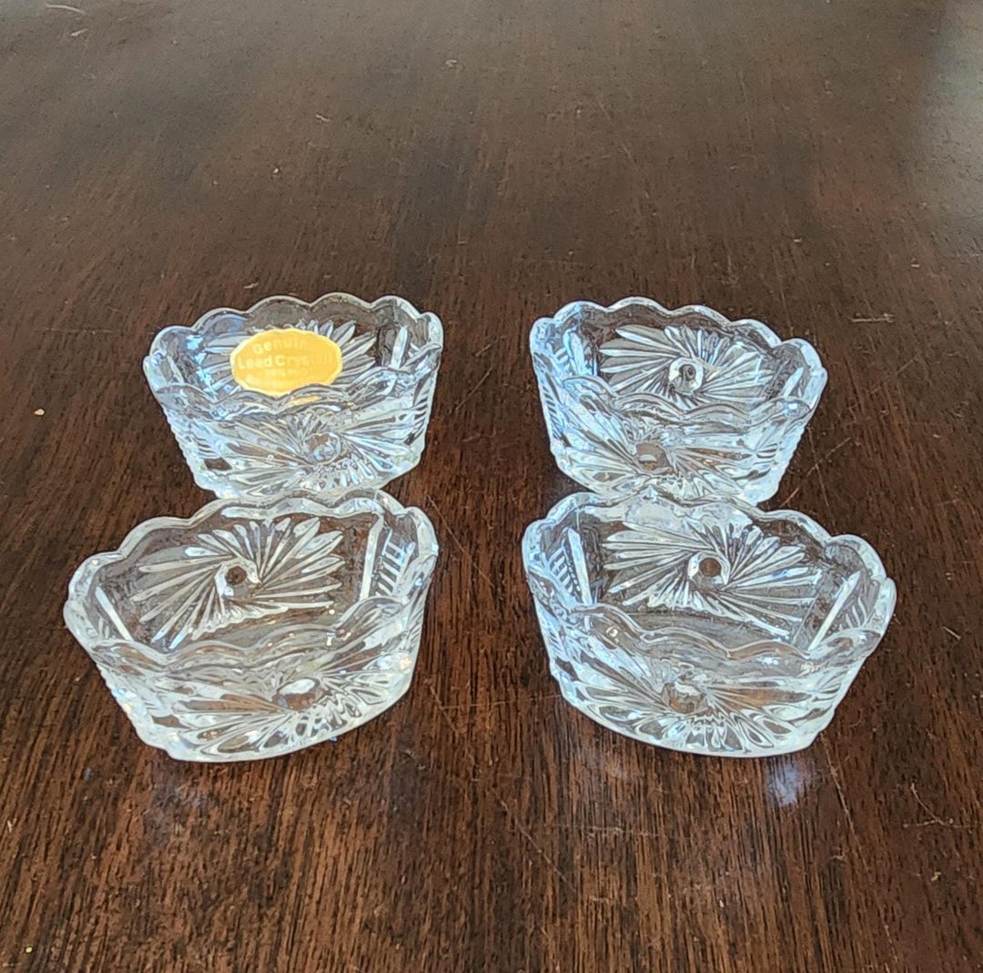 Vintage Mid-century Crystal Salt Cellar Set of 4 West Germany 24% Lead ...