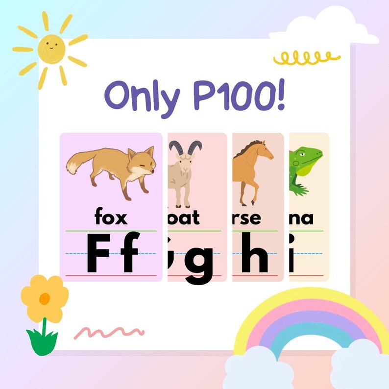 Animal Alphabet Flash Cards Fun, Printable A-Z Educational Set - Etsy